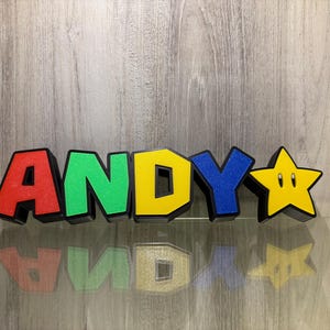 Custom Mario Name Sign Plate for Nursery Kids Room Game Room Mario ...