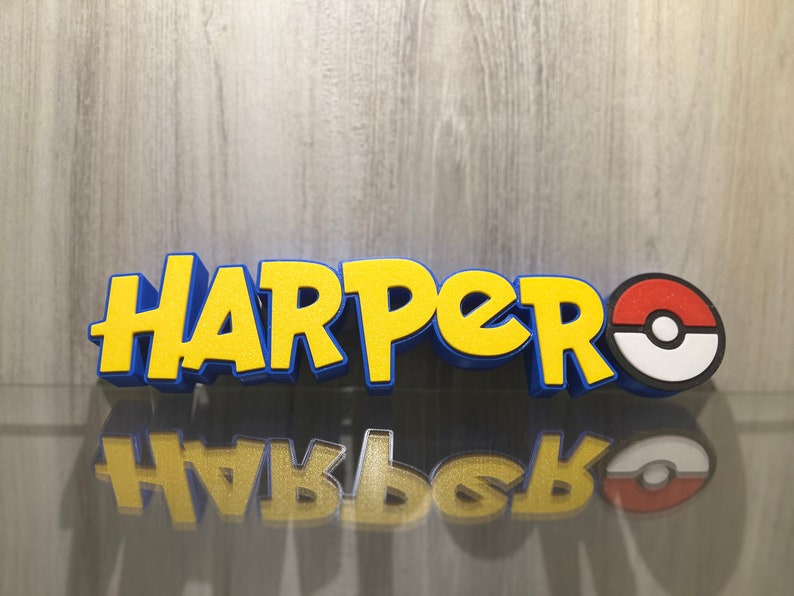 Pokemon Style Name Plate for Him for Her Game Name Plate Gamer Pokemon ...