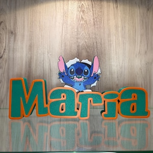 Stitch Angel Name Plate Sign Personalized Stitch Desk Game Room Nursery ...