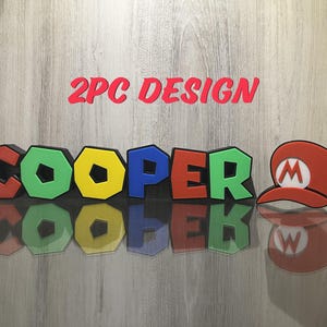 Custom Mario Name Sign Plate for Nursery Kids Room Game Room Mario ...