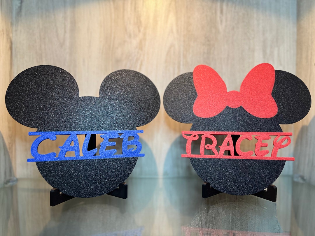 Mickey Name Sign Minne Name Plate Kids Room Mickey Minnie Nursery Kids ...