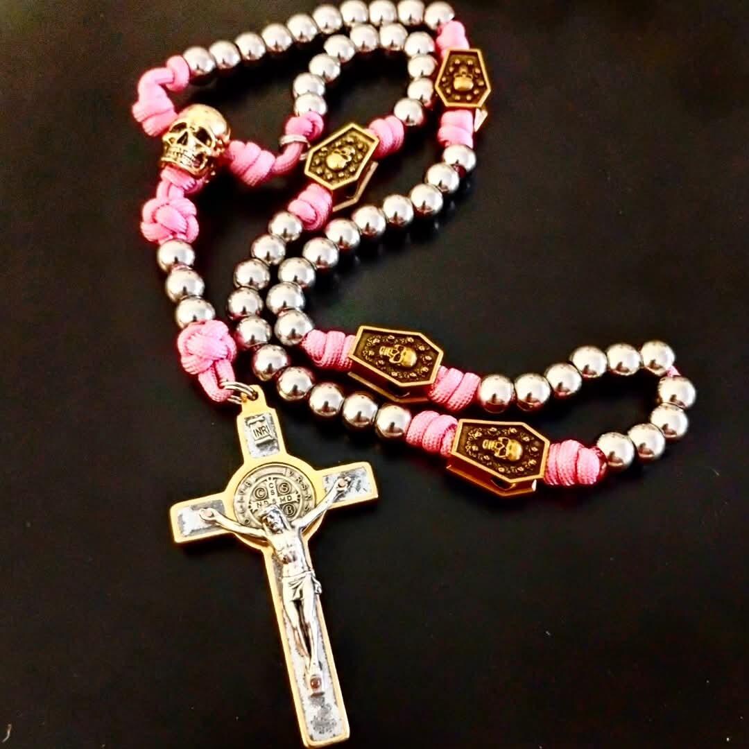 Memento Mori Skull/coffin Rosary Pink - Etsy Canada