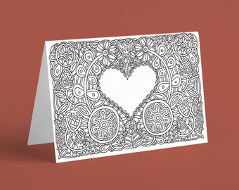 Love Heart Card Valentine's Day Greeting Card - Etsy