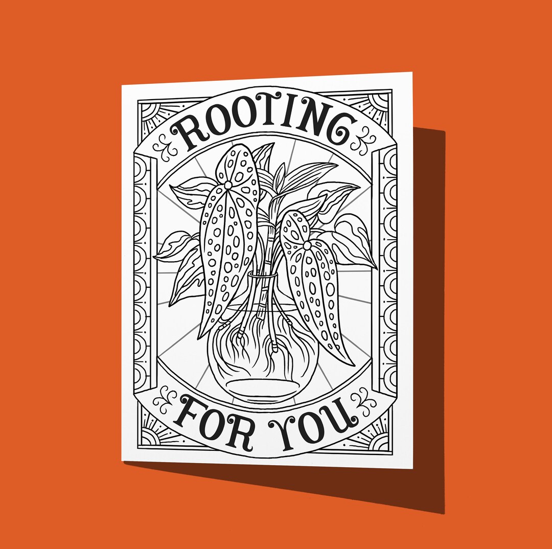 Printable Rooting for You Card: Color-your-own Greeting (digital ...