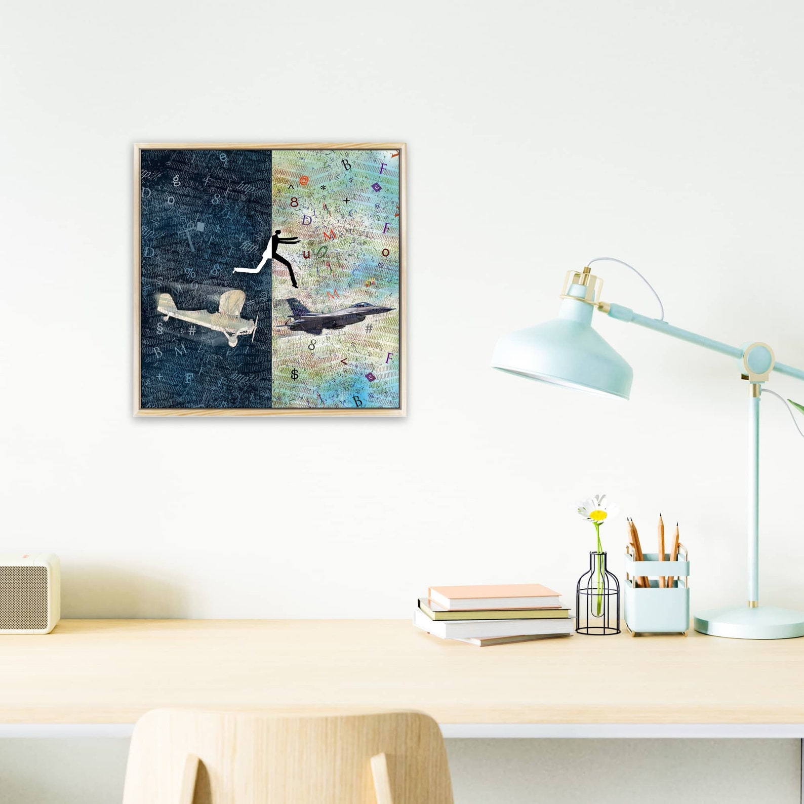 GIANT LEAP Figure Leaps From Old Airplane to Jet Airplane Flying Cool ...