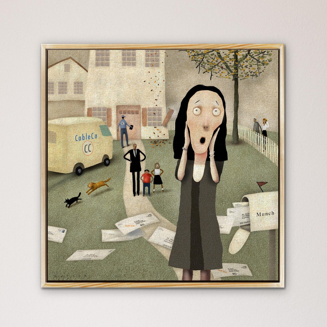 THE SCREAM- Parody Painting of Busy Working Mom Woman Framed Art on ...