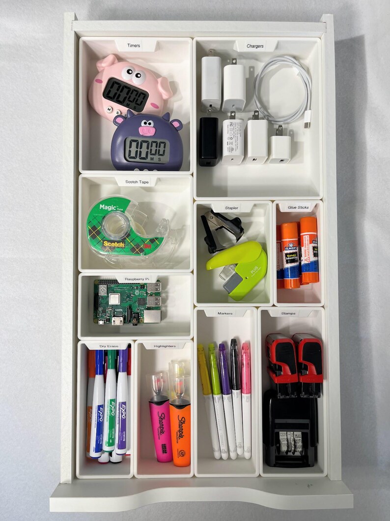 IKEA Alex Drawer Organizer Label Maker Design Set of Bins Custom-sized ...