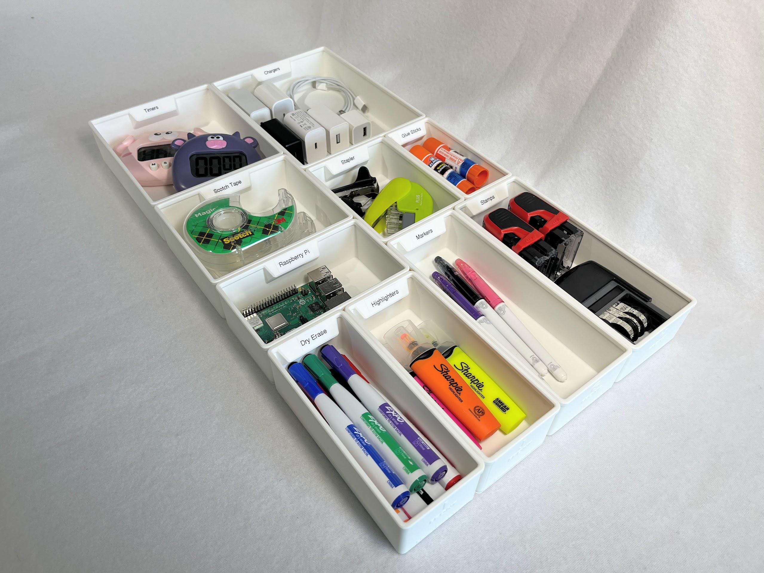 IKEA Alex Drawer Organizer Label Maker Design Set of Bins Custom-sized ...