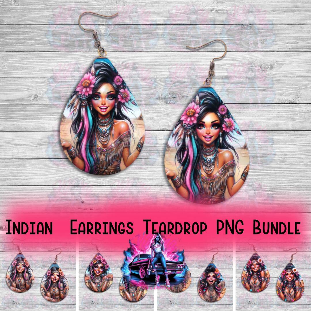 Indian Teardrop Earring PNG Bundle - Etsy