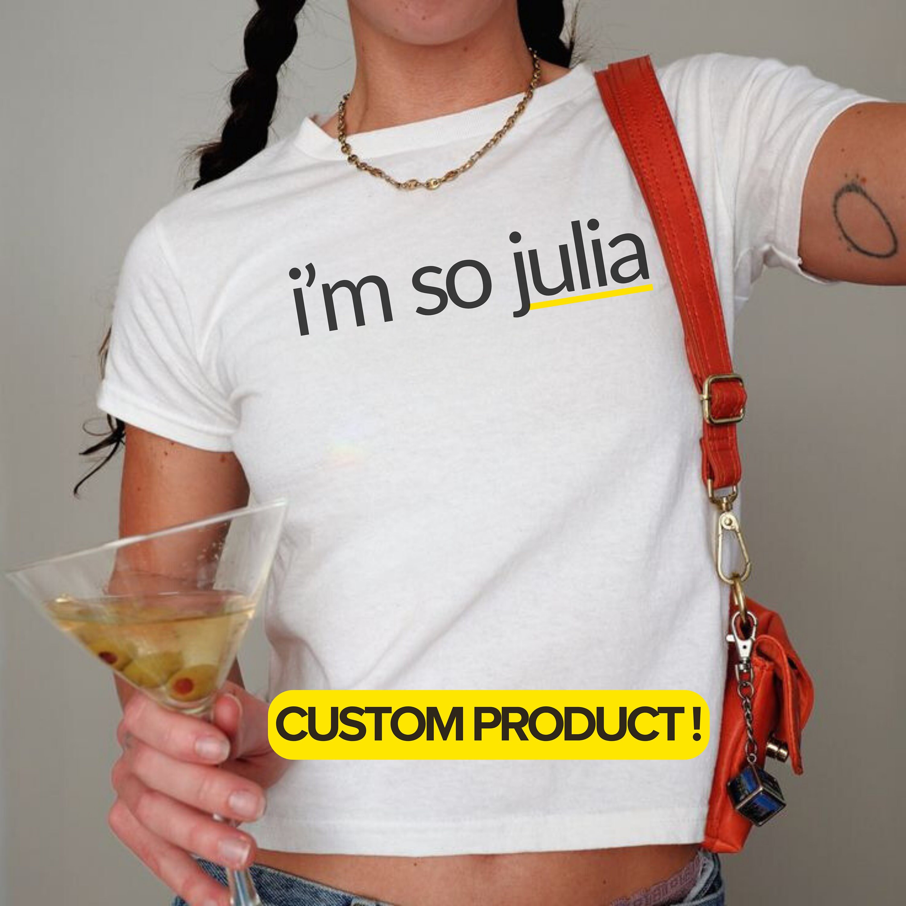 I'm so Julia Y2K Personalized Baby Tee, Baby Tee, BRAT Summer Shirt ...