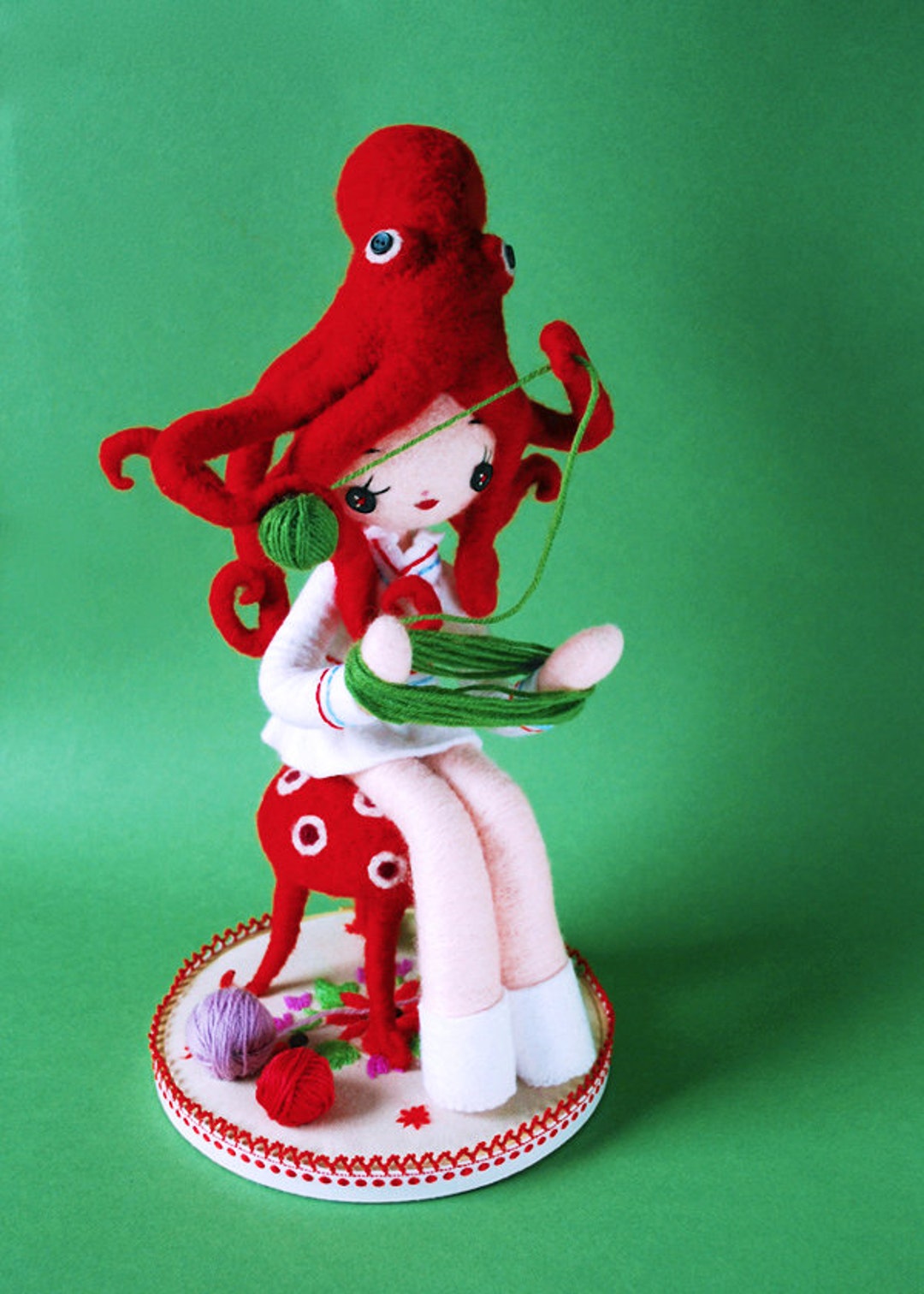Print: Octo-girl (green) - Photograph Digital-print Poster Octopus Doll ...