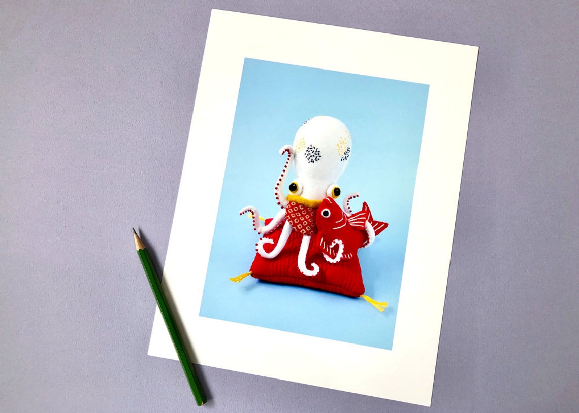 Print: Lucky Octopus Maneki-tako - Photograph Poster Wall-decor Maneki ...