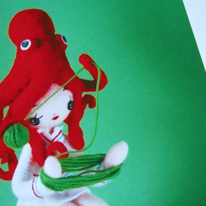 Print: Octo-girl (green) - Photograph Digital-print Poster Octopus Doll ...
