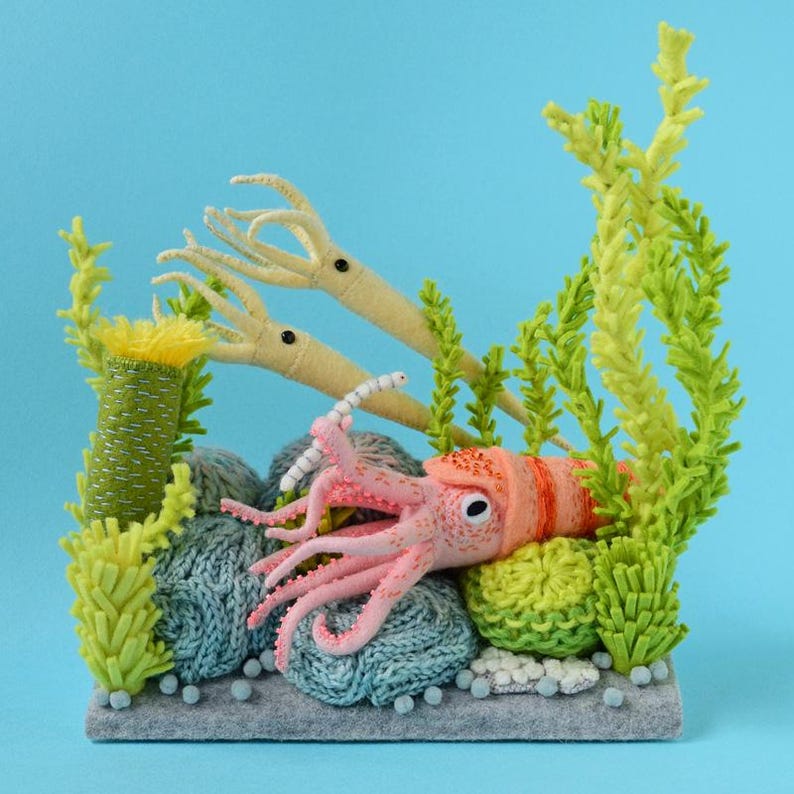 Print: Ancient Sea Creature Diorama - Squids - Photo Poster Wall-decor ...