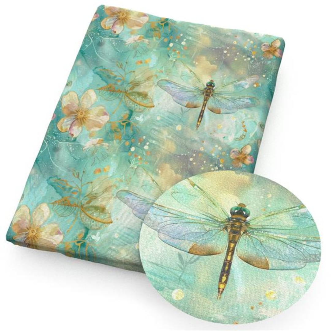Magical Dragon Fly Fabric by the Yard - Etsy