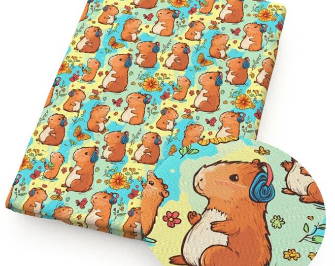 Capybara Fabric by the Half Yard: Cotton or Polycotton Blend - Etsy
