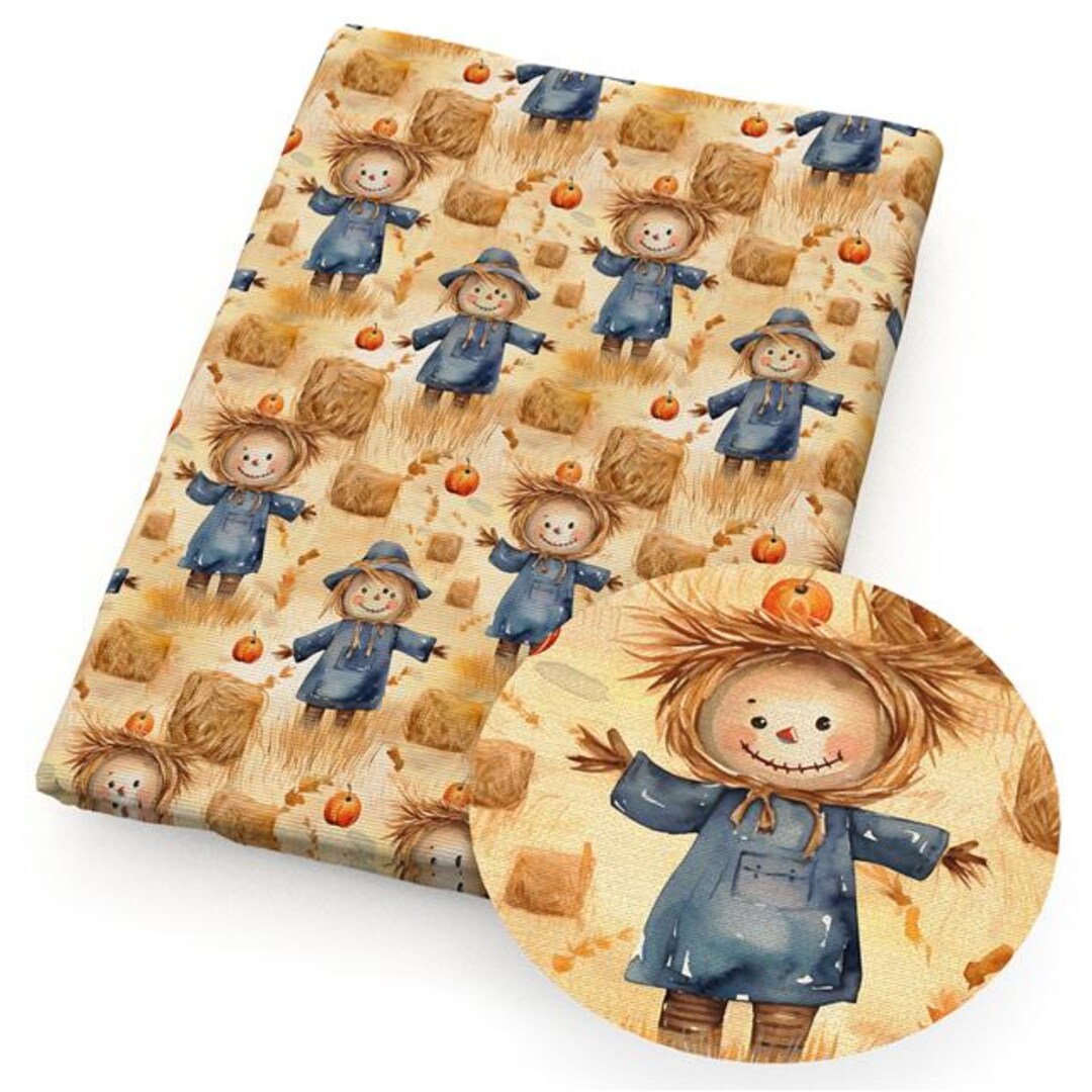 Cute Scarecrow Fabric by the Yard - Etsy