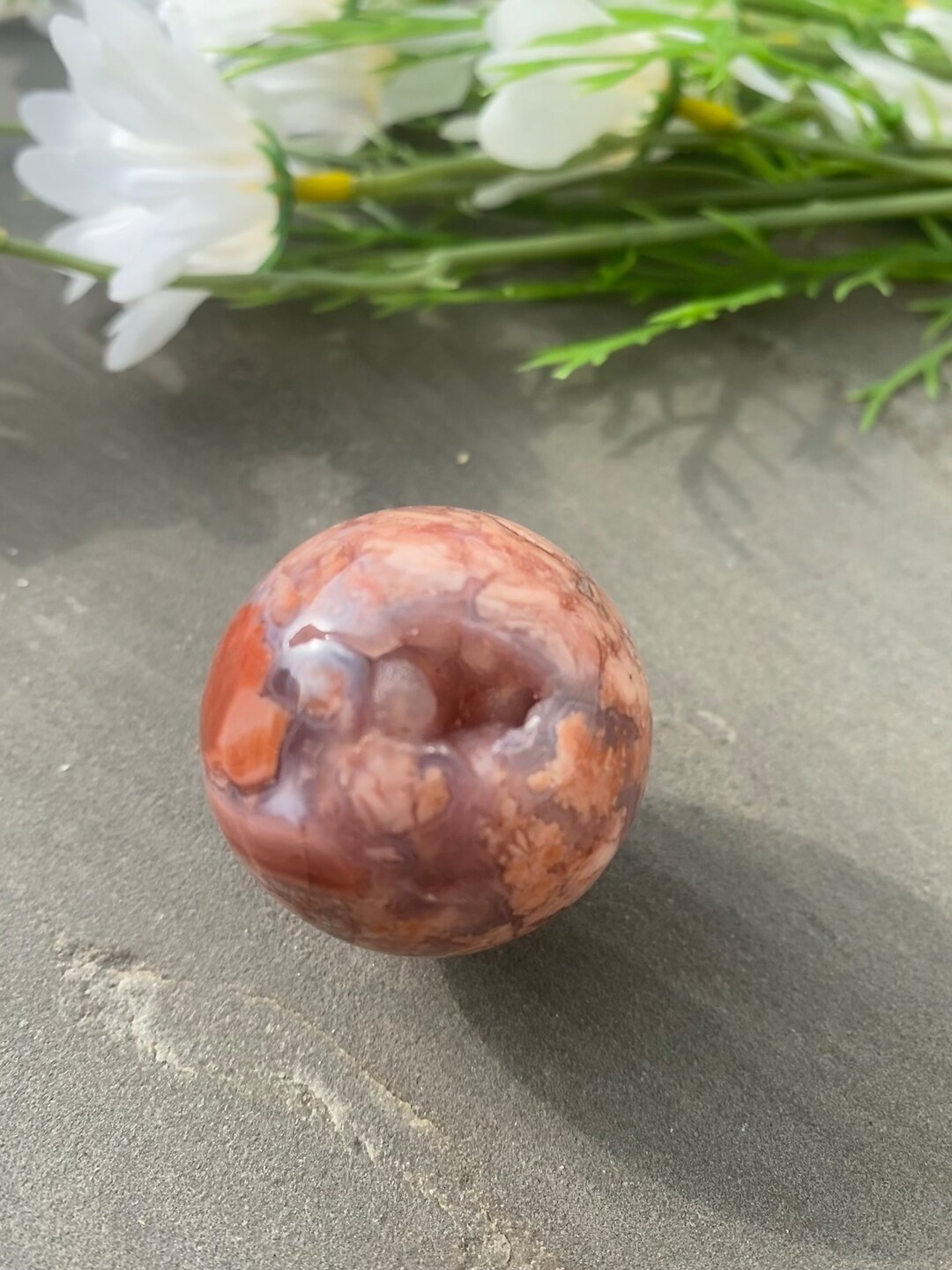 Pink Agate Drewsy Sphere Rare Pink Agate - Etsy