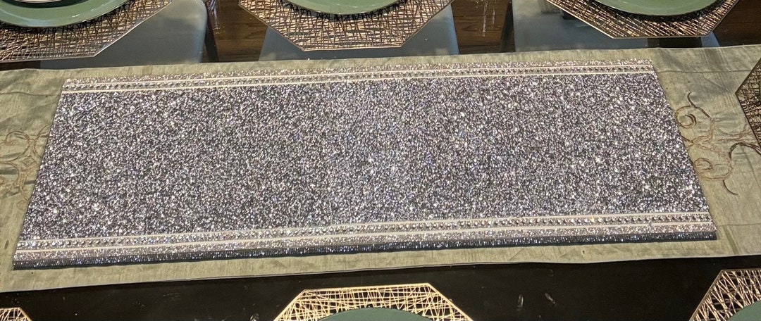 Large Silver Crushed Diamond Crystal Glass Top Centerpiece, Style 3 - Etsy