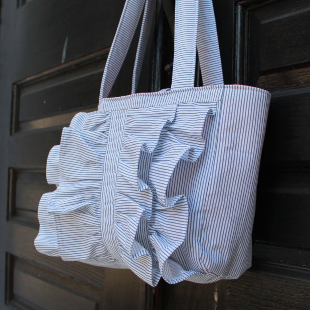 Ruffle Tote Bag PDF Sewing Pattern Instant Download DIY Purse Tutorial ...