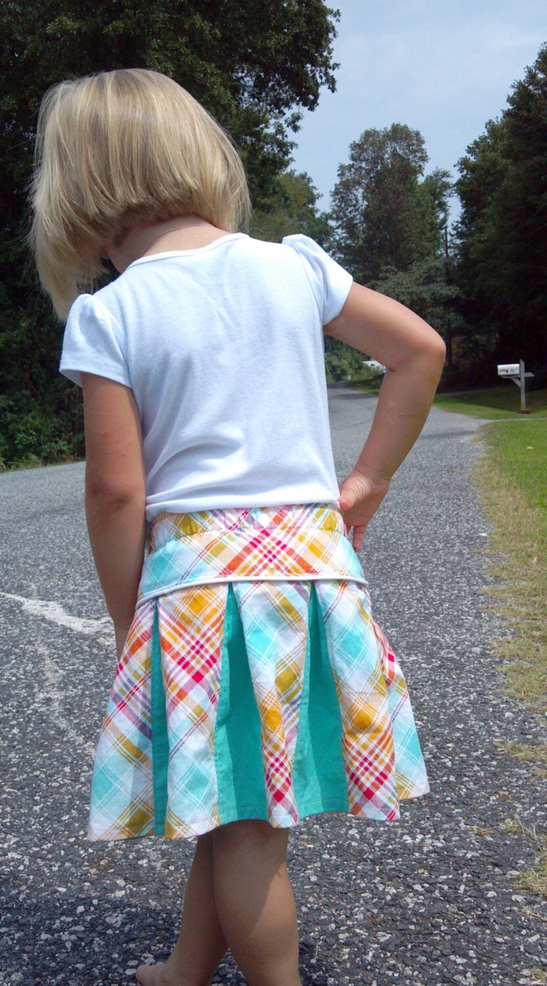 PDF Sewing Pattern - Pleated Skirt With Piping Detail - Sizes 6 -12 ...