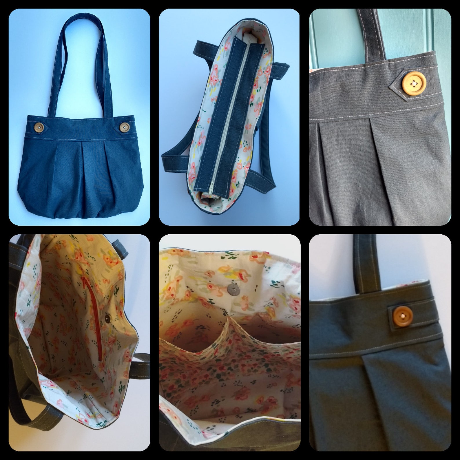 Pleated Tote Bag Purse Pdf Sewing Pattern - Etsy