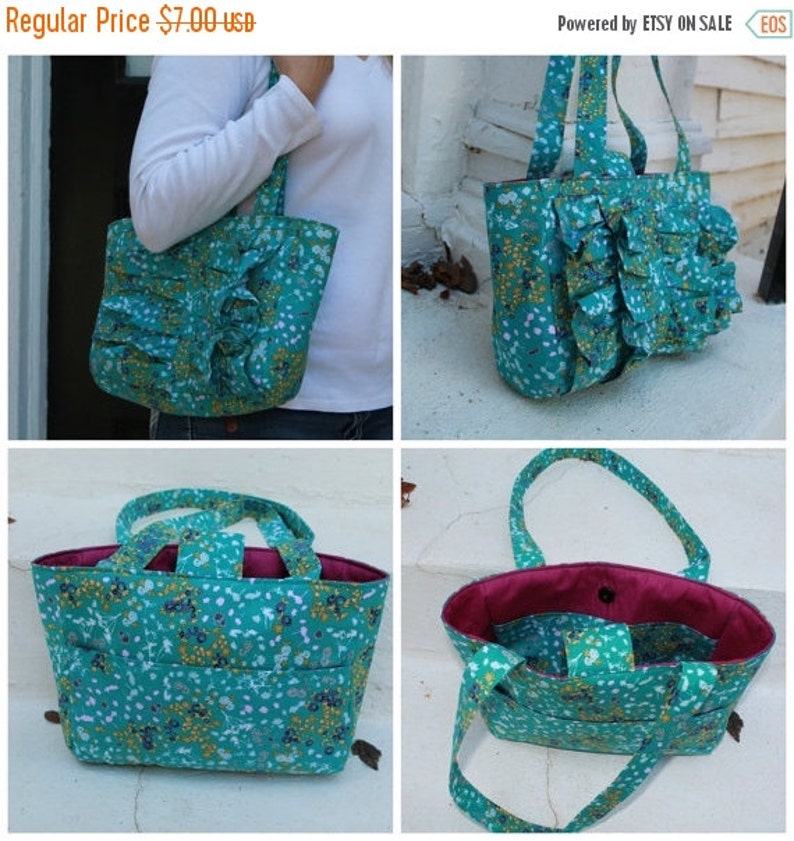 Ruffle Tote bag PDF Sewing Pattern Instant Download DIY | Etsy