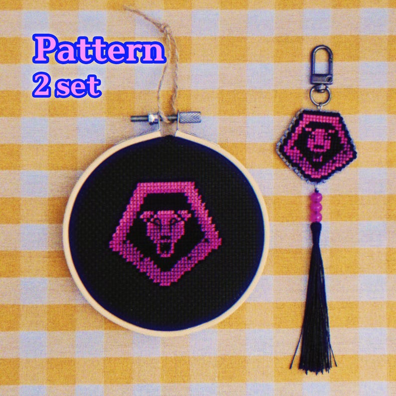 K-pop Demon Hunters Cross Stitch Pattern Set | Saja Boys Logo (PDF ...