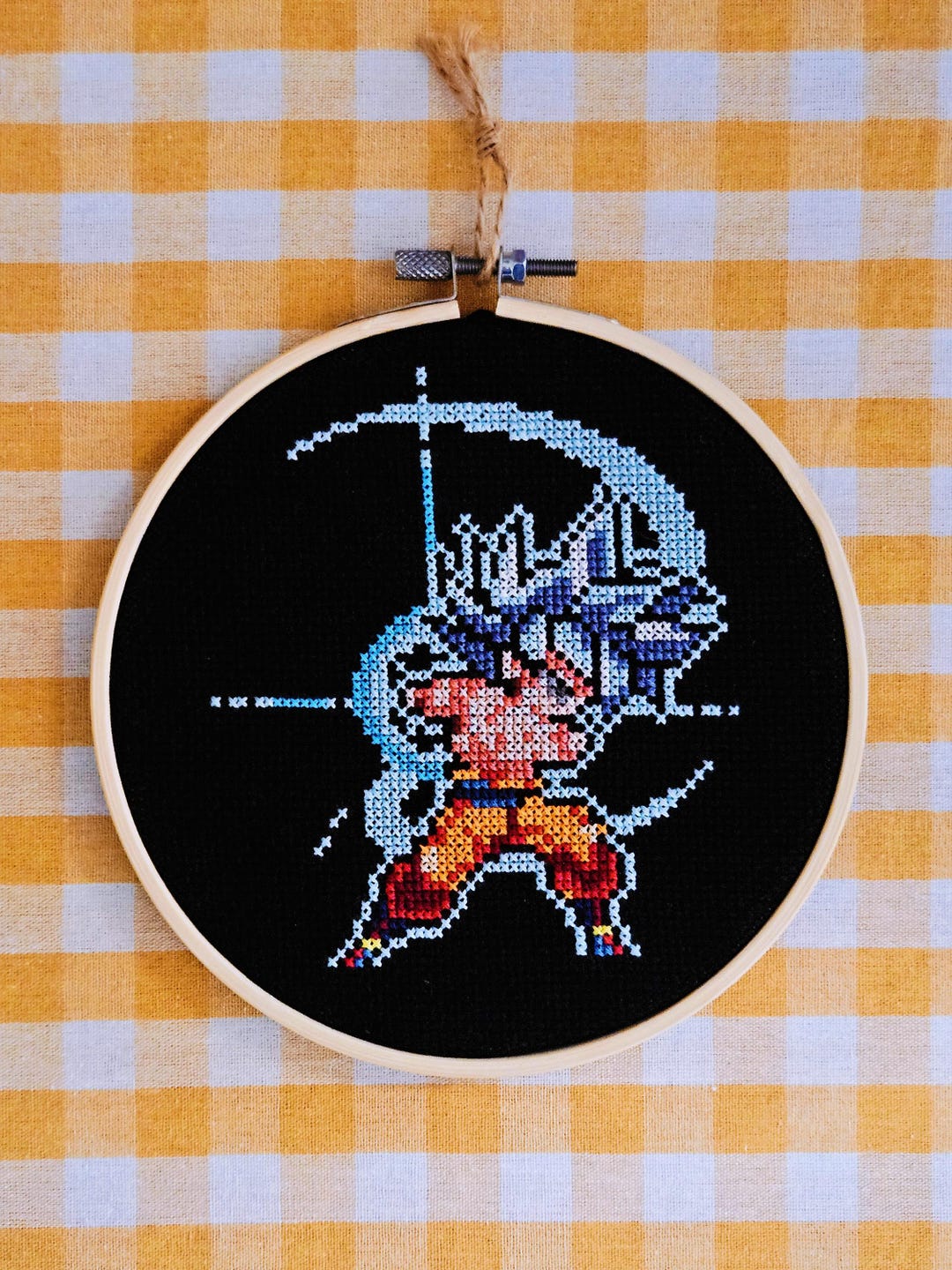 Dragon Ball Z Goku Kamehameha Cross Stitch Hoop - Anime Wall Art - Etsy ...