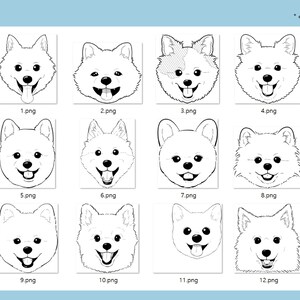Japanese Spitz SVG & PNG Clipart, Dog Head Face Bundle, Vector Image ...