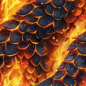 Seamless Patterns - RED DRAGON Hand Drawn Scales - Digital Scrapbook ...