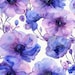 Seamless Patterns Vibrant Purple Flowers - Digital Scrapbook Paper - 4 ...