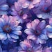 Seamless Patterns Vibrant Purple Flowers - Digital Scrapbook Paper - 4 ...