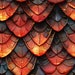 Seamless Patterns - RED DRAGON Hand Drawn Scales - Digital Scrapbook ...