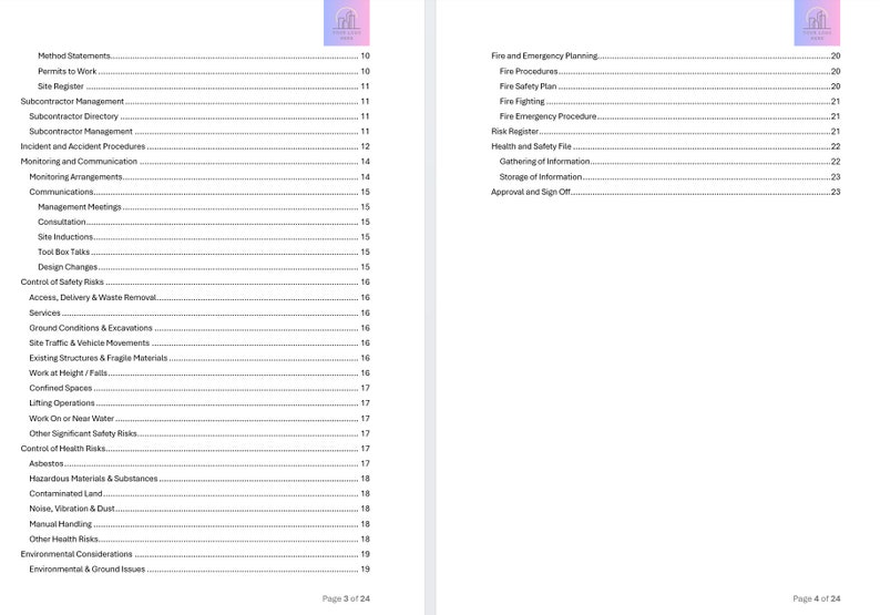 Construction Phase Plan (CPP) Template - MS Word, Editable ...