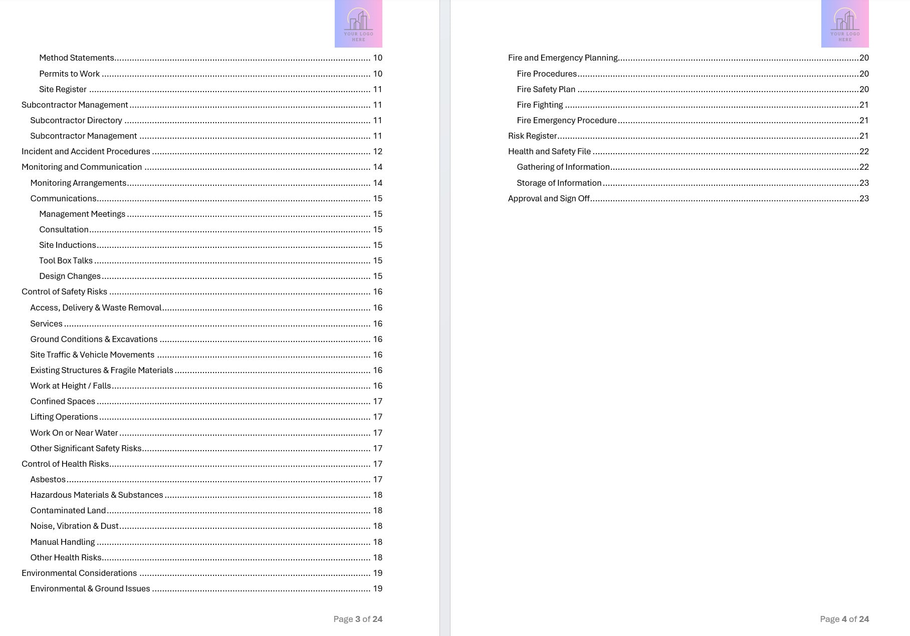 Construction Phase Plan (CPP) Template - MS Word, Editable, Customisable, Brandable - Etsy UK