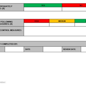 Blank COSHH Assessment Template MS Word, Fully Customisable, Editable ...