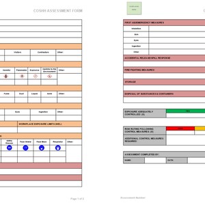 Blank COSHH Assessment Template MS Word, Fully Customisable, Editable ...