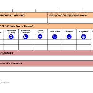 Blank COSHH Assessment Template MS Word, Fully Customisable, Editable ...
