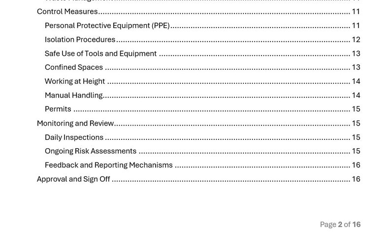 Blank RAMS Template, Blank Method Statement Template, Blank Risk ...