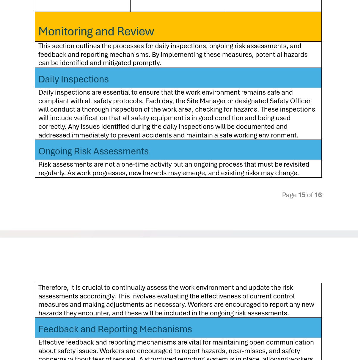 Blank RAMS Template, Blank Method Statement Template, Blank Risk ...