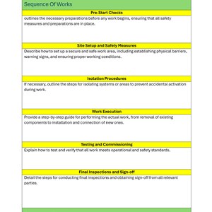 Blank Method Statement Template. Fully Customisable, Editable ...