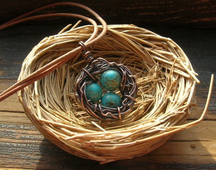 Rustic Robins Nest Necklace Bird Nest Necklace Copper Nest Necklace ...