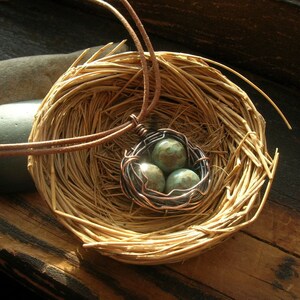 Custom Rustic Robin's Nest Necklace Bird Nest Necklace Sterling Silver ...