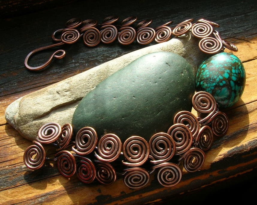 Turquoise Egyptian Spiral Bracelet - Etsy