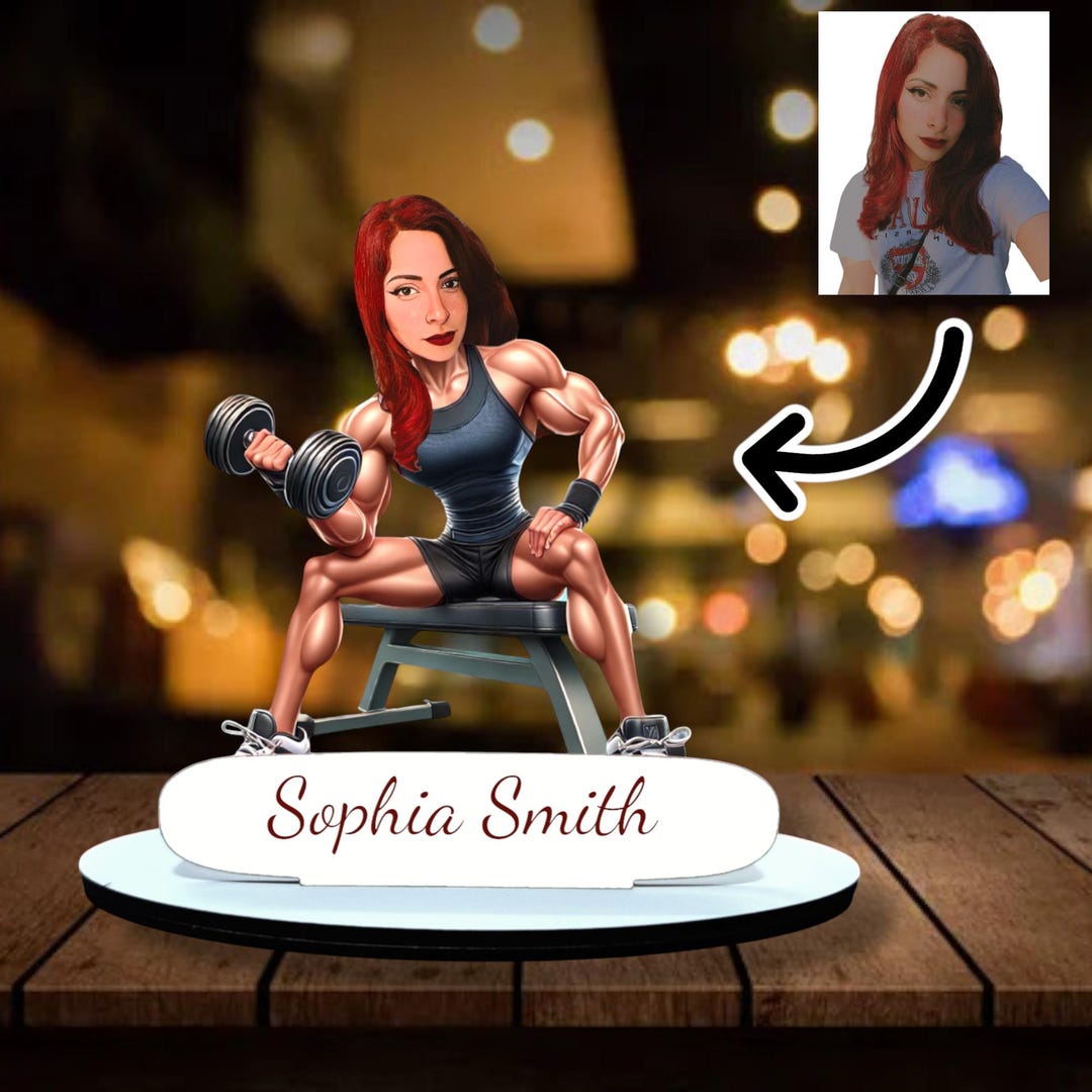 Custom Wooden Gym Girl Figurine: Personalized Fitness Gift - Etsy