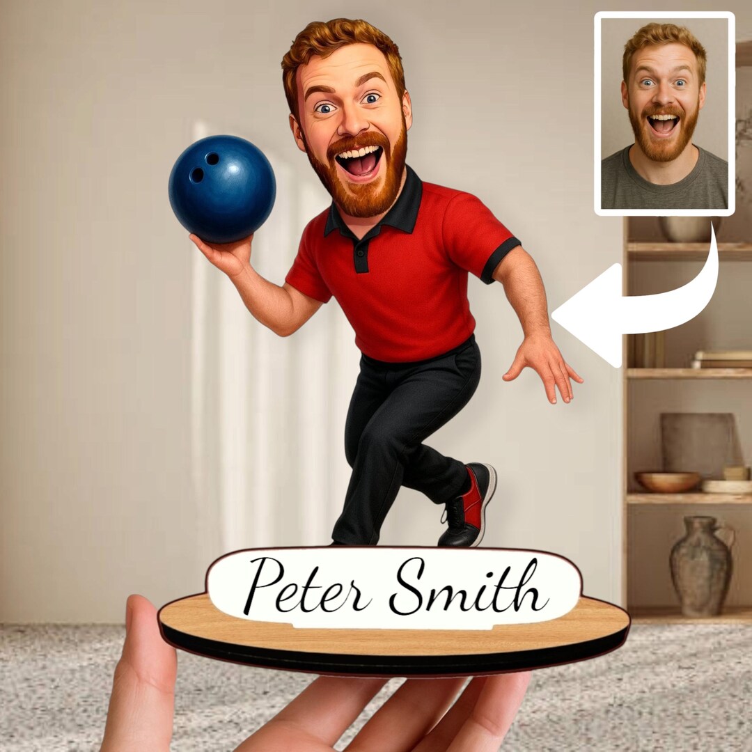 Personalized Bowling Player Gift – Custom Bowler Caricature Figurine ...