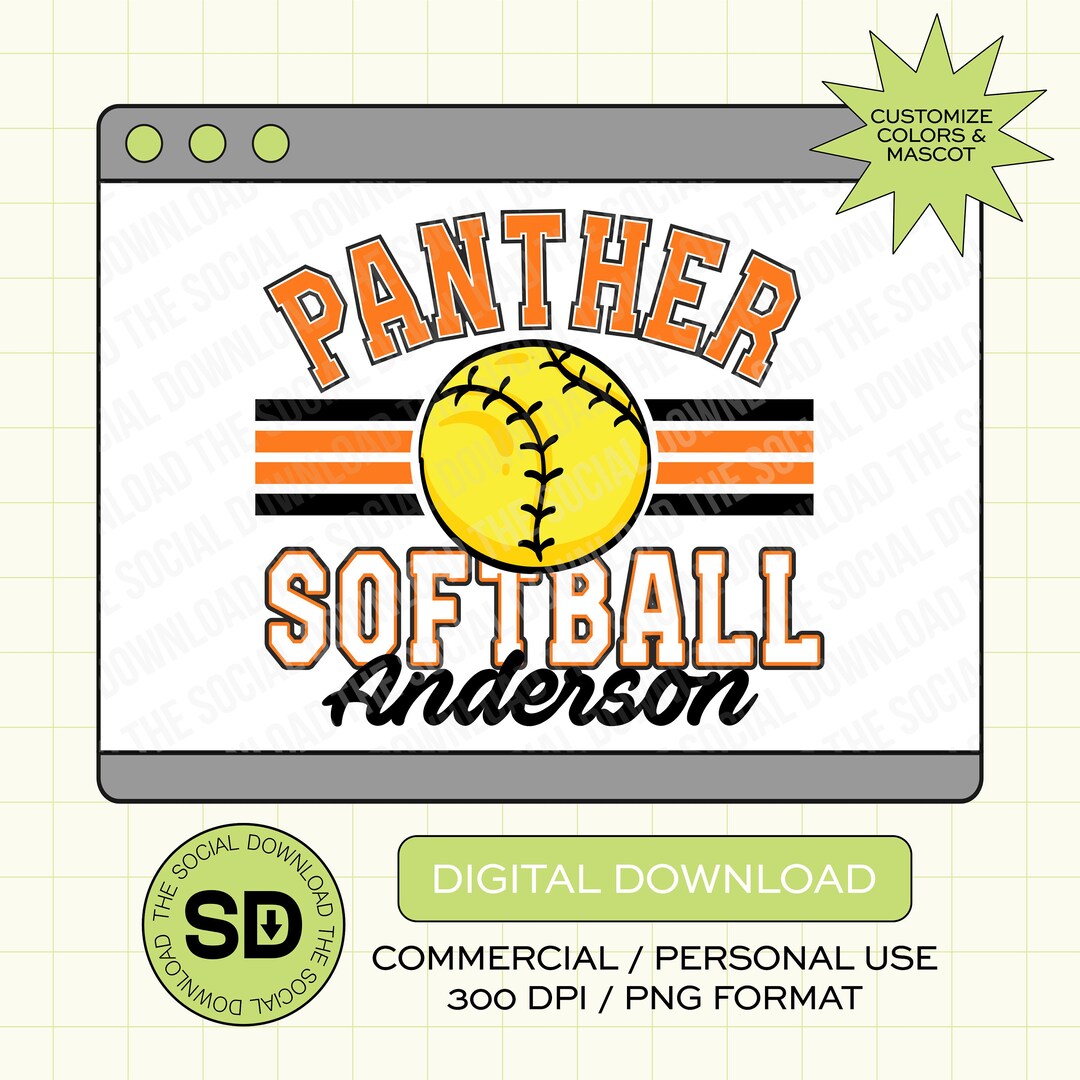 Old School Softball Stripes Custom PNG Download File, Custom School Png ...
