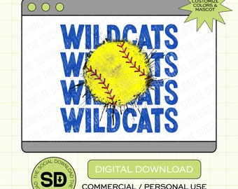 Softball Team Stripes Custom PNG Download File, Custom School Png ...