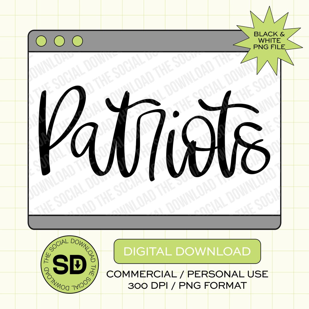 Patriots Hand Lettered School Mascot Png, School Spirit Png, Custom ...